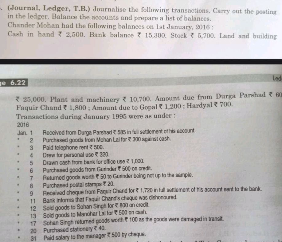 Journalise the following transactions. Carry | StudyX