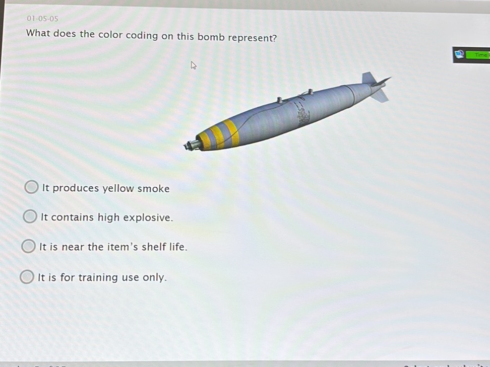 What does the color coding on this bomb