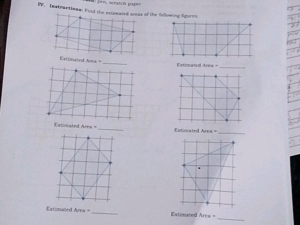 IV. Instructions: Find the estimated areas | StudyX