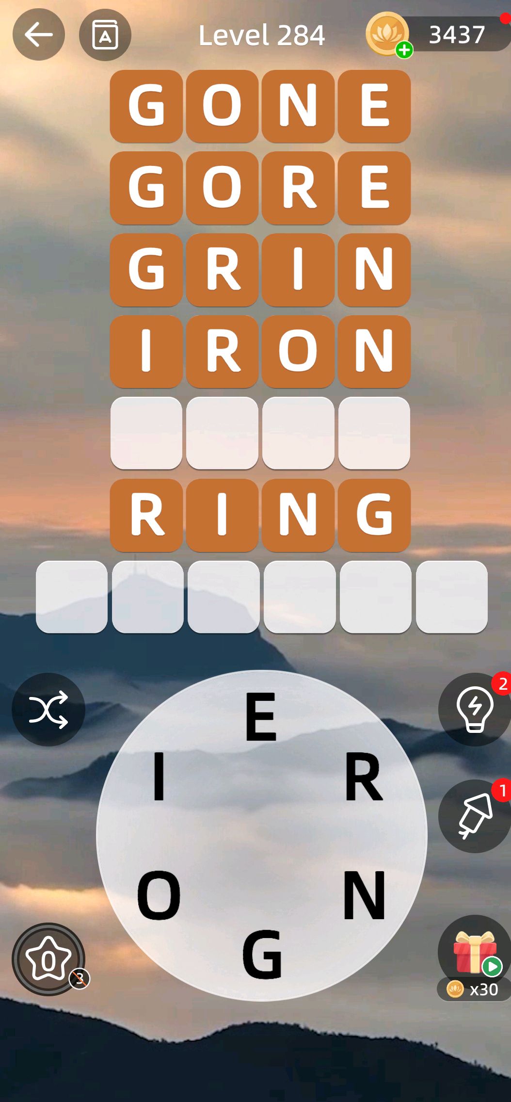 Find the words using the given letters: G O | StudyX