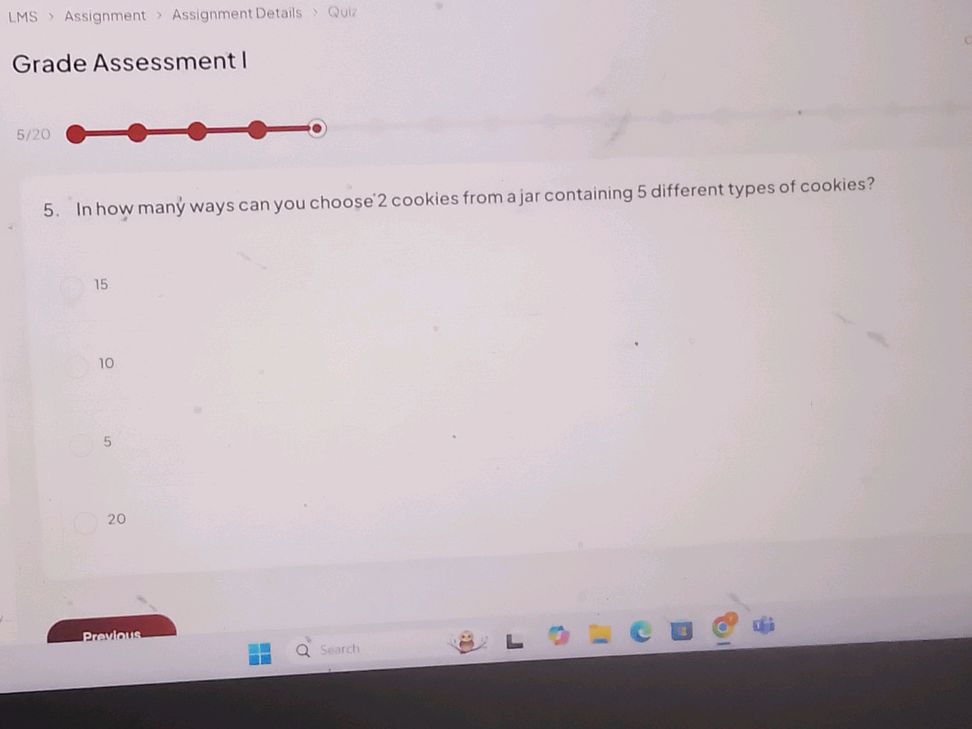 In how many ways can you choose 2 cookies