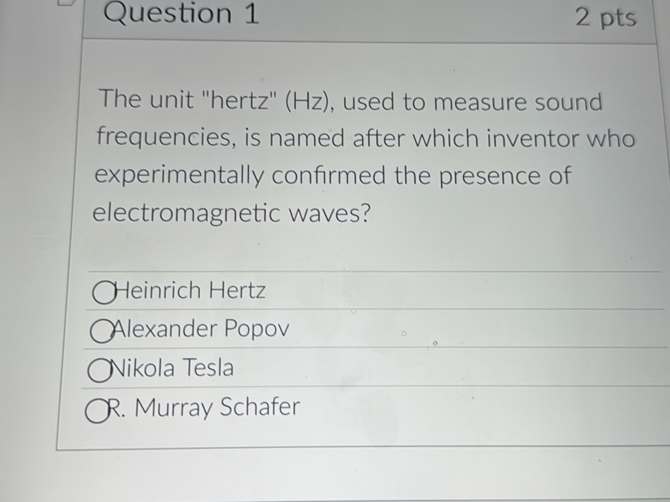 The unit "hertz" (Hz), used to measure sound | StudyX