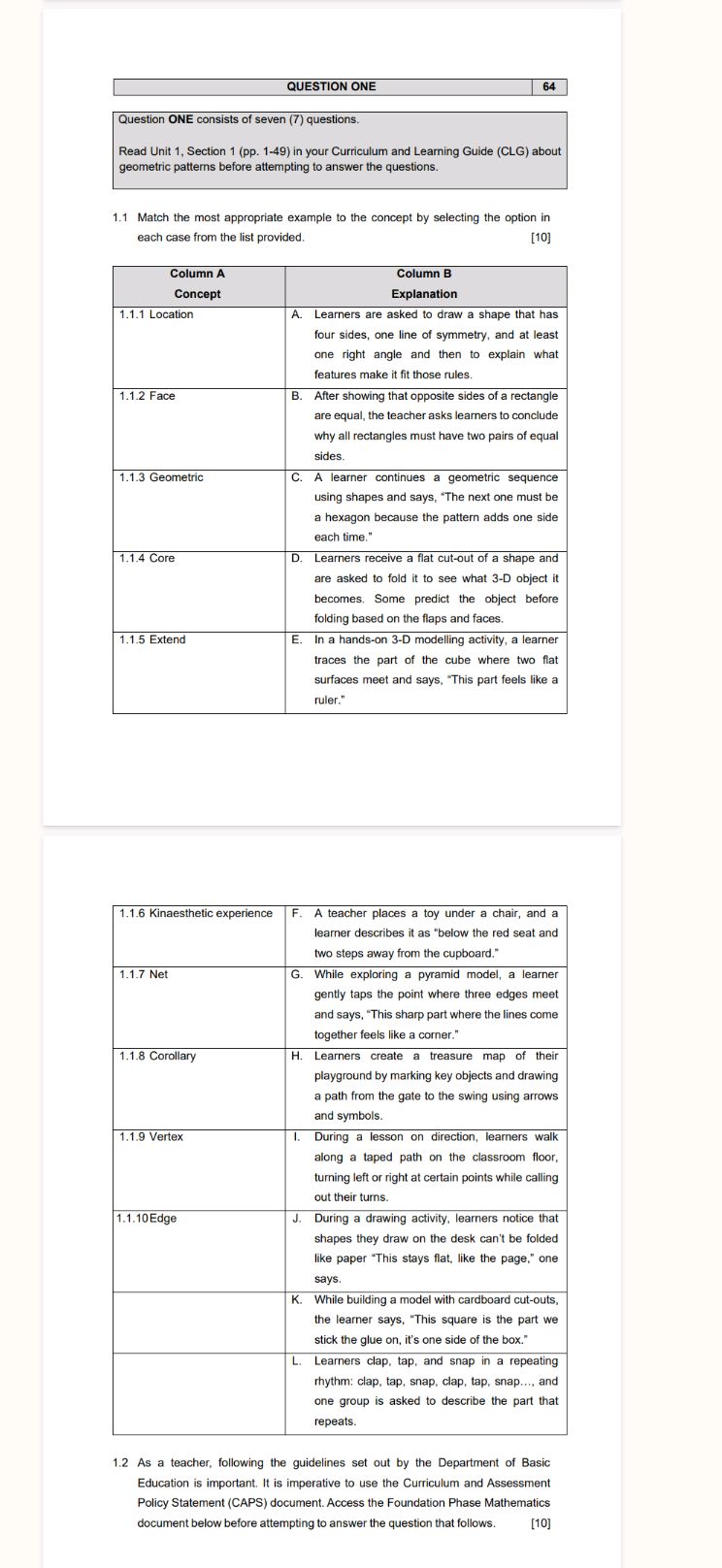 Question ONE consists of seven (7) | StudyX