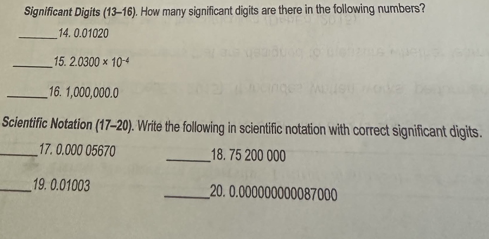 Significant Digits (13-16). How many | StudyX