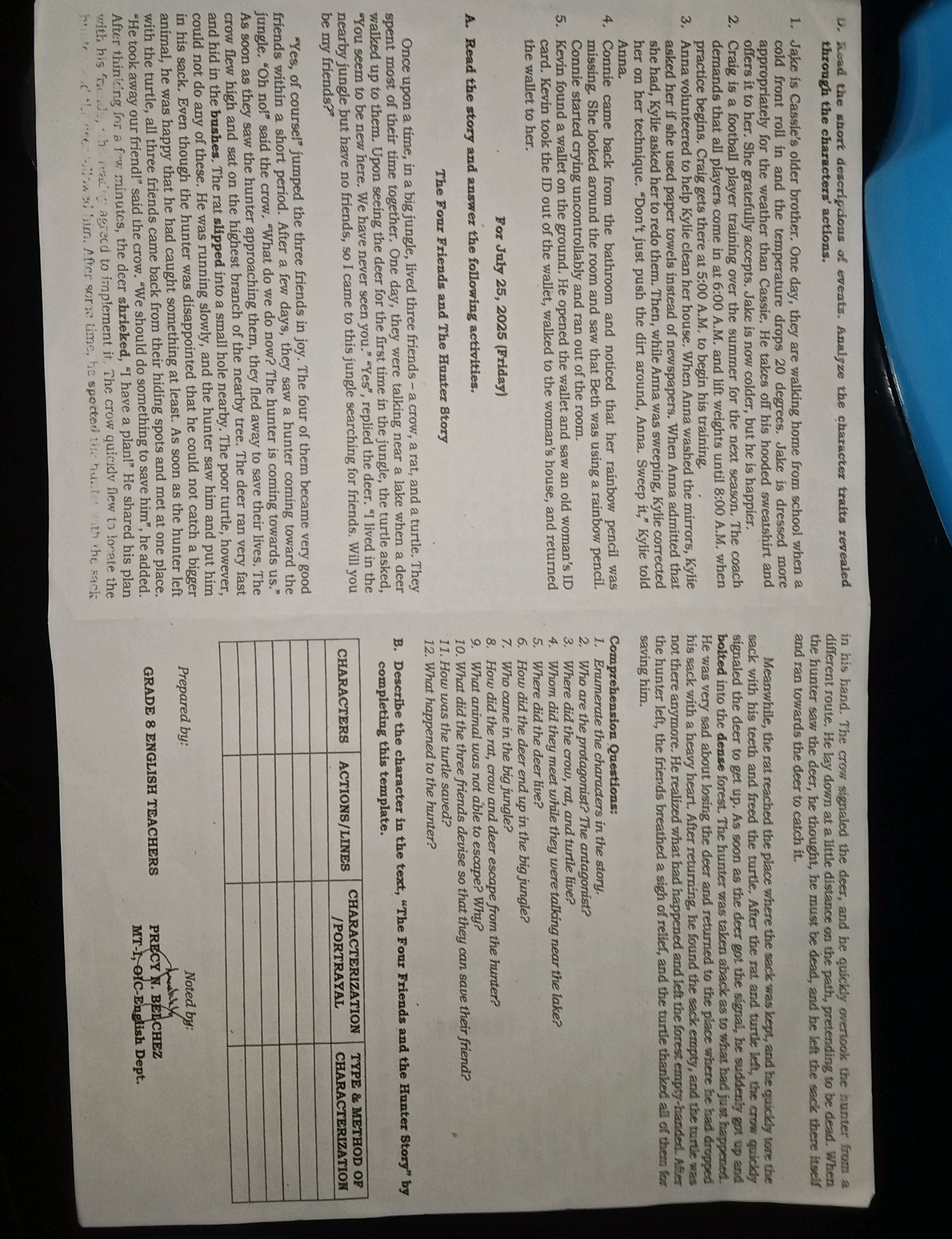 Comprehension Questions: 1. Enumerate the | StudyX