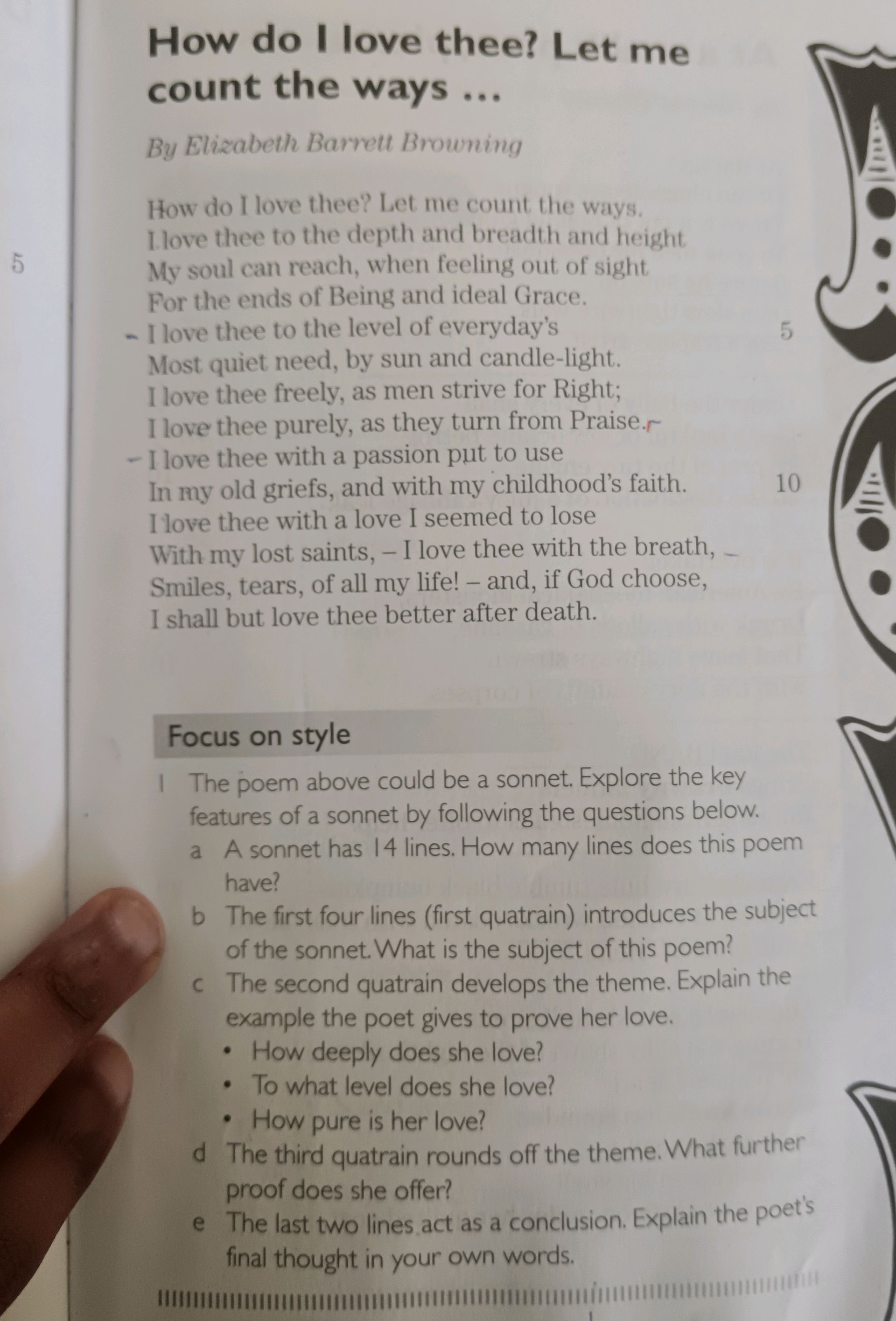 How do I love thee? Let me count the ways | StudyX