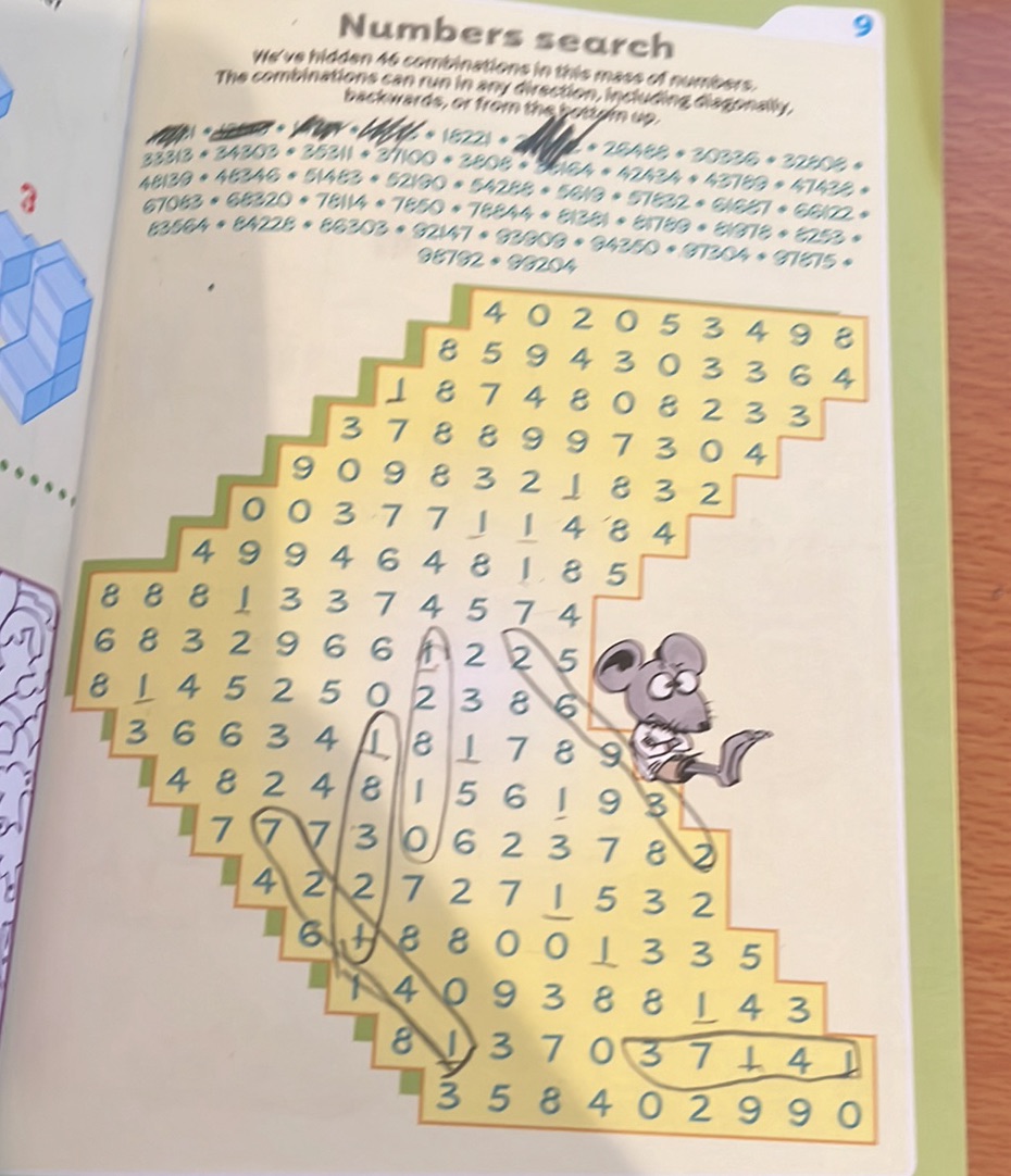 Numbers search We've hidden 46 combinations