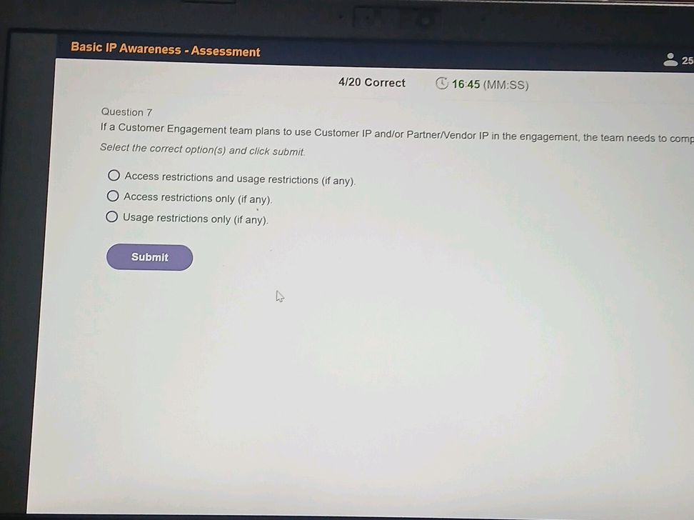 Basic IP Awareness - Assessment 25 4/20 | StudyX