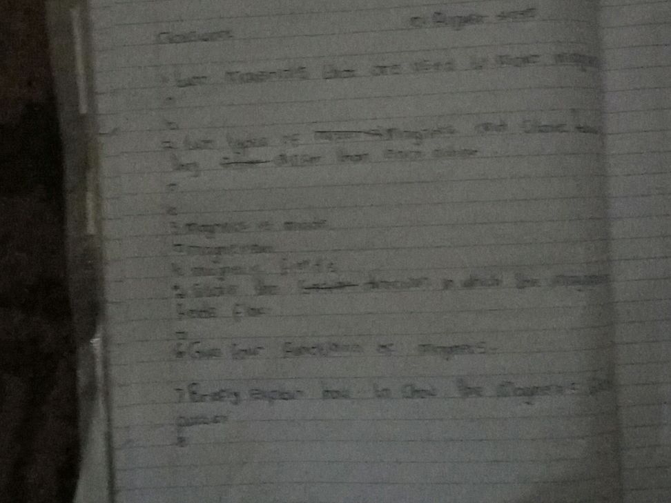 Questions: 1. List materials that are used