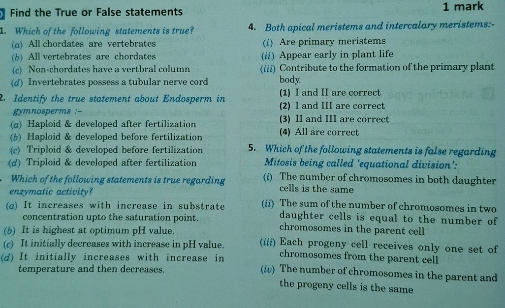 Find the True or False statements 1. Which | StudyX