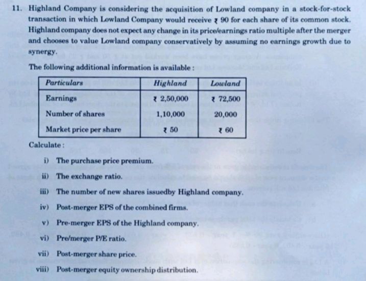11. Highland Company is considering the | StudyX