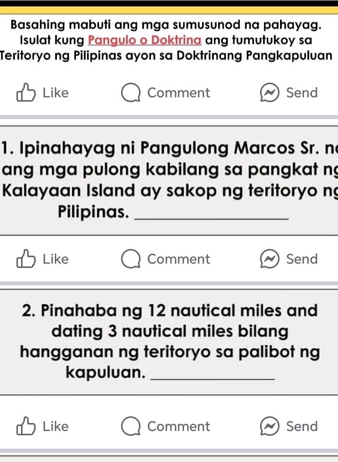 Basahing mabuti ang mga sumusunod na | StudyX