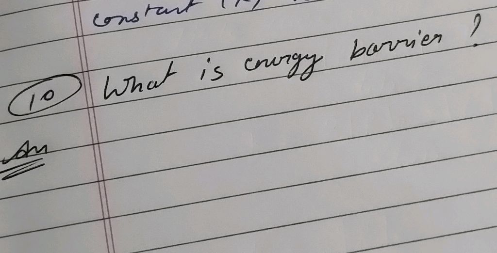 What is energy barrier? | StudyX