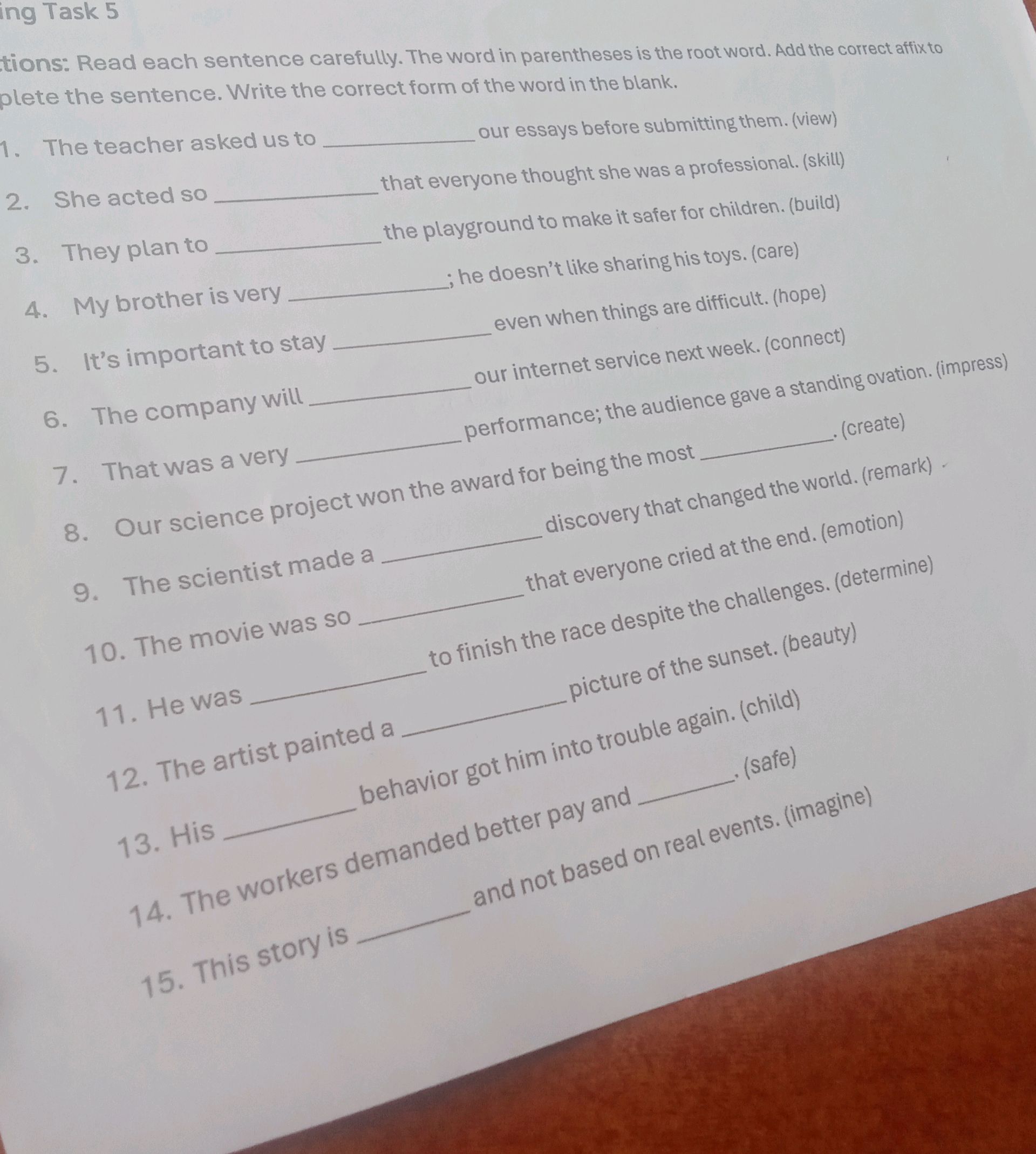 Instructions: Read each sentence carefully. | StudyX