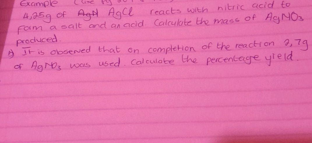 Example 4,25g of AgCl reacts with nitric | StudyX