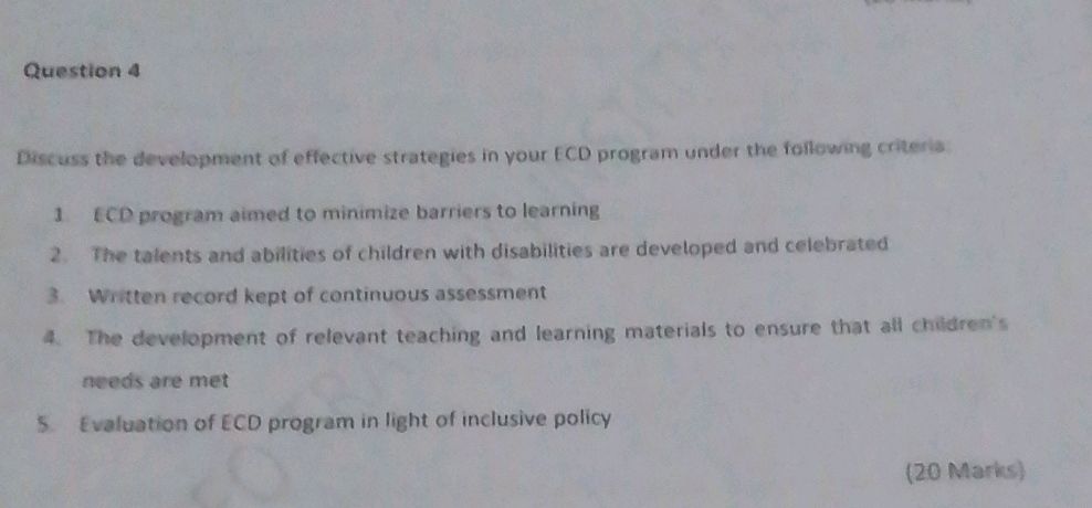 Question 4 Discuss the development of | StudyX