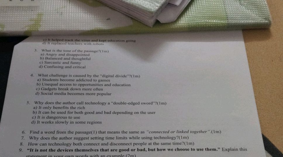What is the tone of the passage?(1m) a)