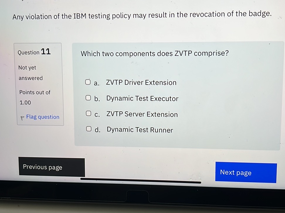 Which two components does ZVTP comprise? a. | StudyX