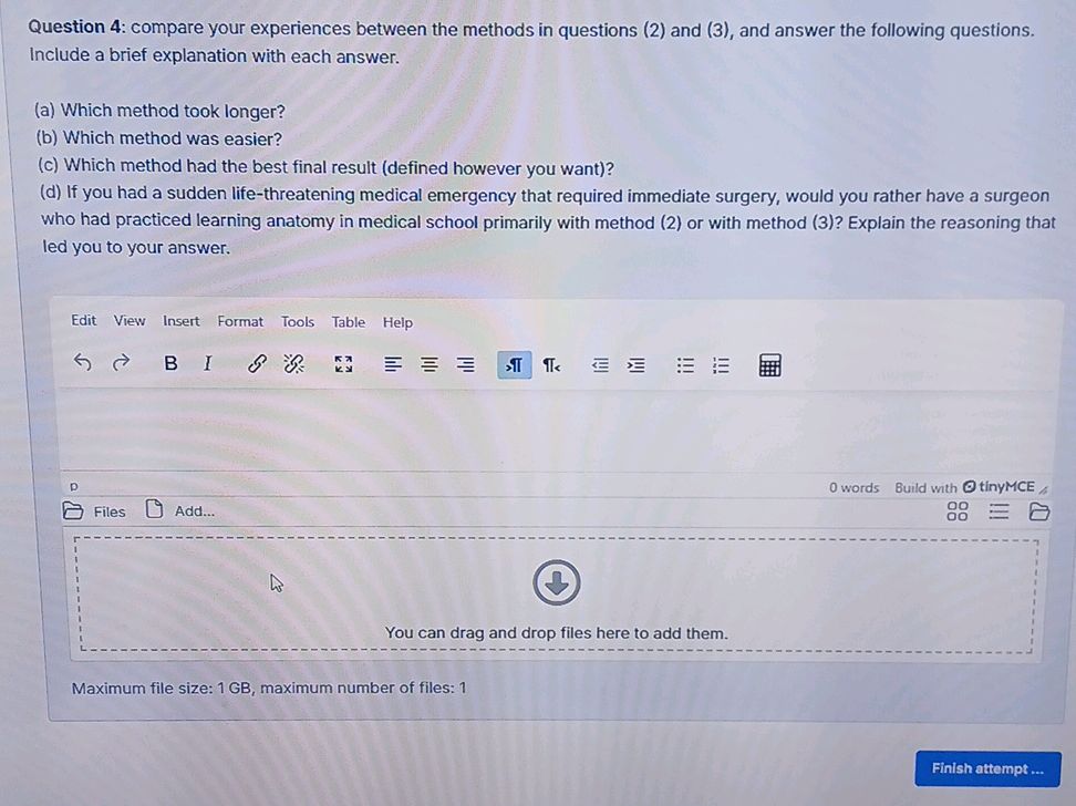 Question 4: compare your experiences between | StudyX