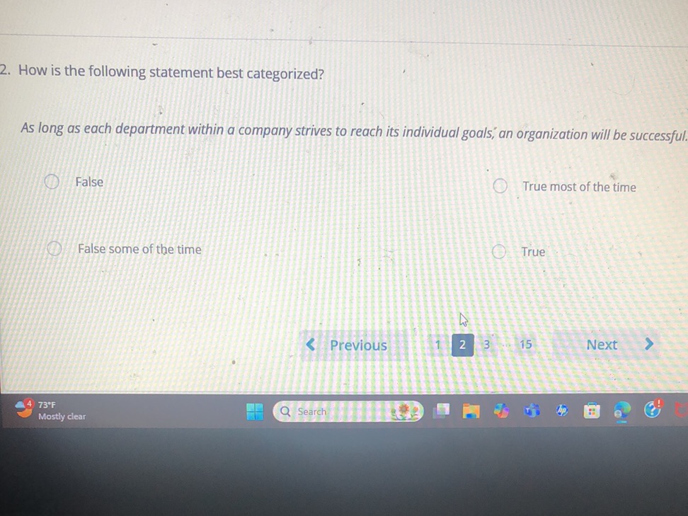 2. How is the following statement best | StudyX