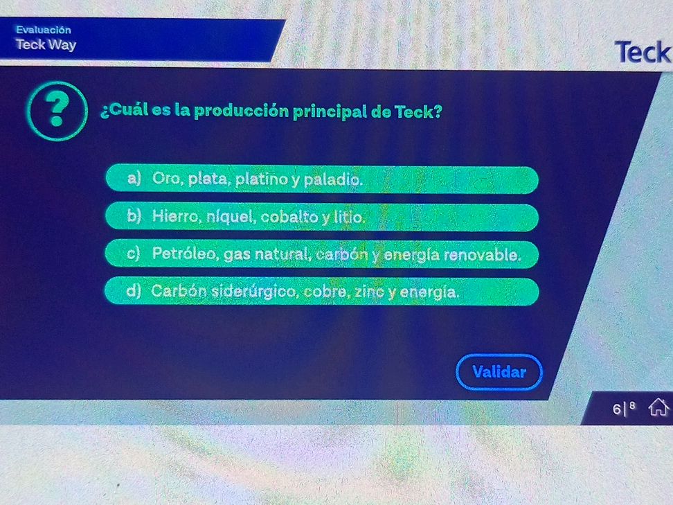 Evaluación Teck Way Teck (2) ¿Cuál es la