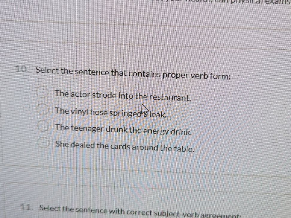 10. Select the sentence that contains proper | StudyX