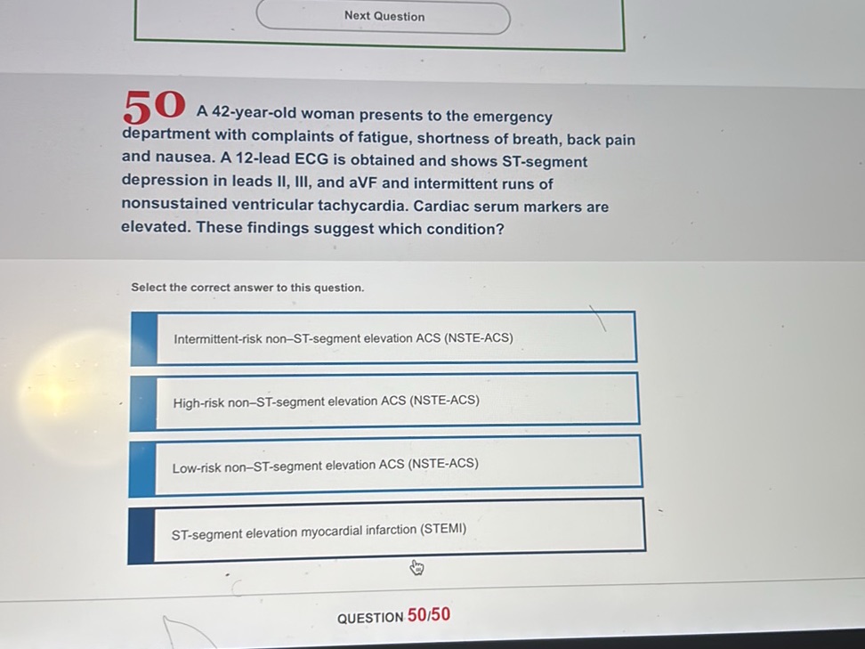 A 42-year-old woman presents to the