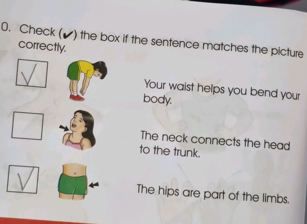 0. Check ( ) the box if the sentence matches | StudyX