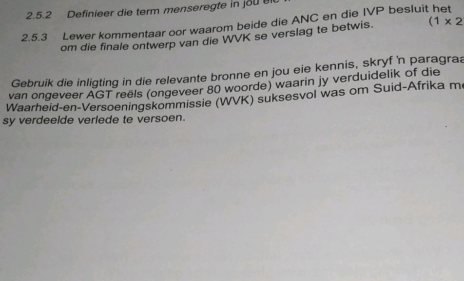 2.5.2 Definieer die term menseregte in jou