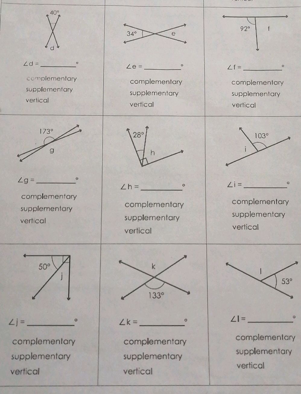 $ d = \\^{ }$ complementary supplementary | StudyX