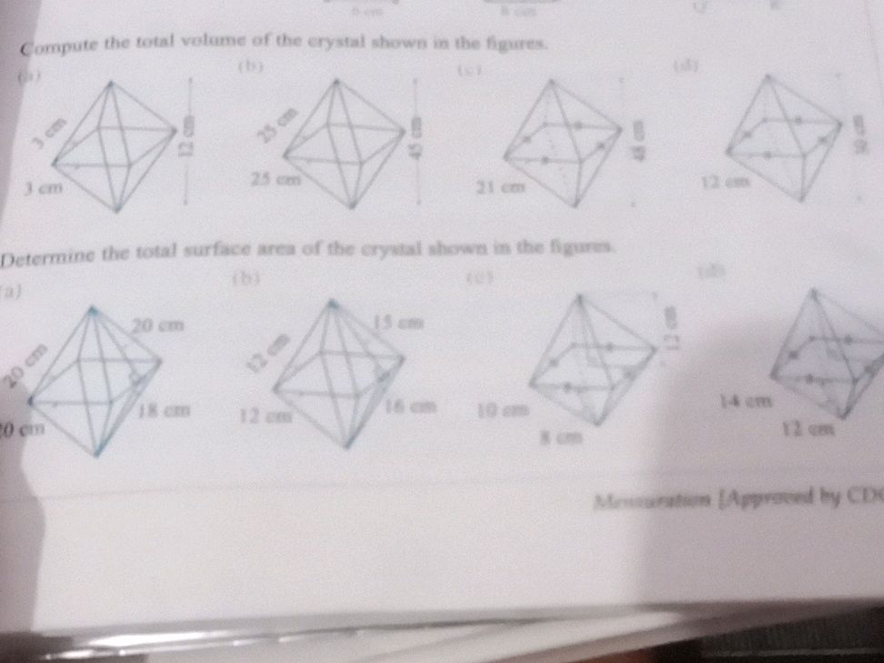Compute the total volume of the crystal | StudyX