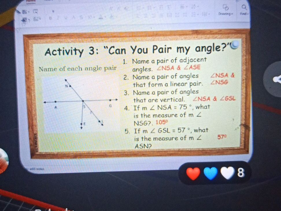 Activity 3: "Can You Pair my angle?" 1. | StudyX