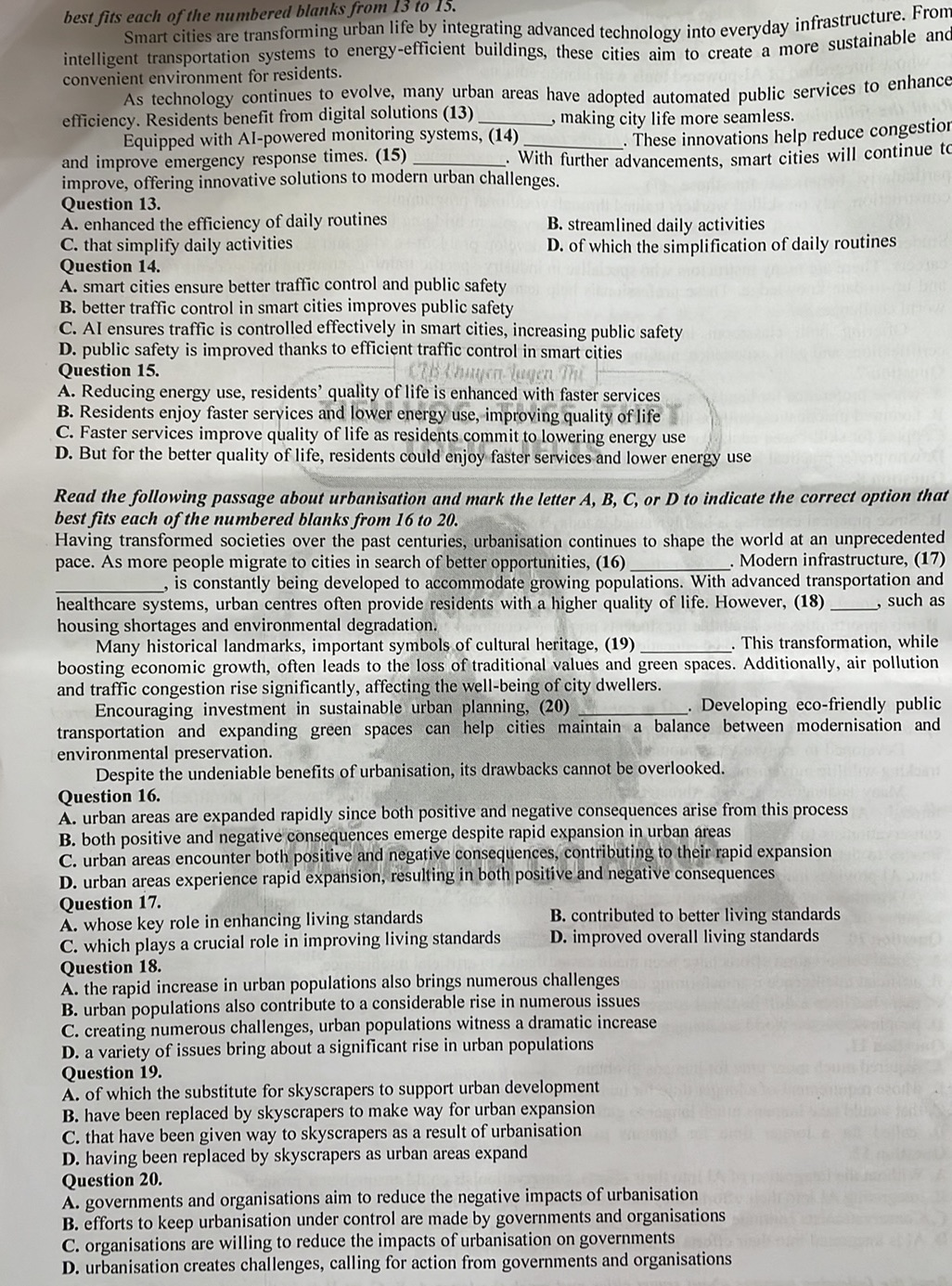 Question 13. A. enhanced the efficiency of | StudyX