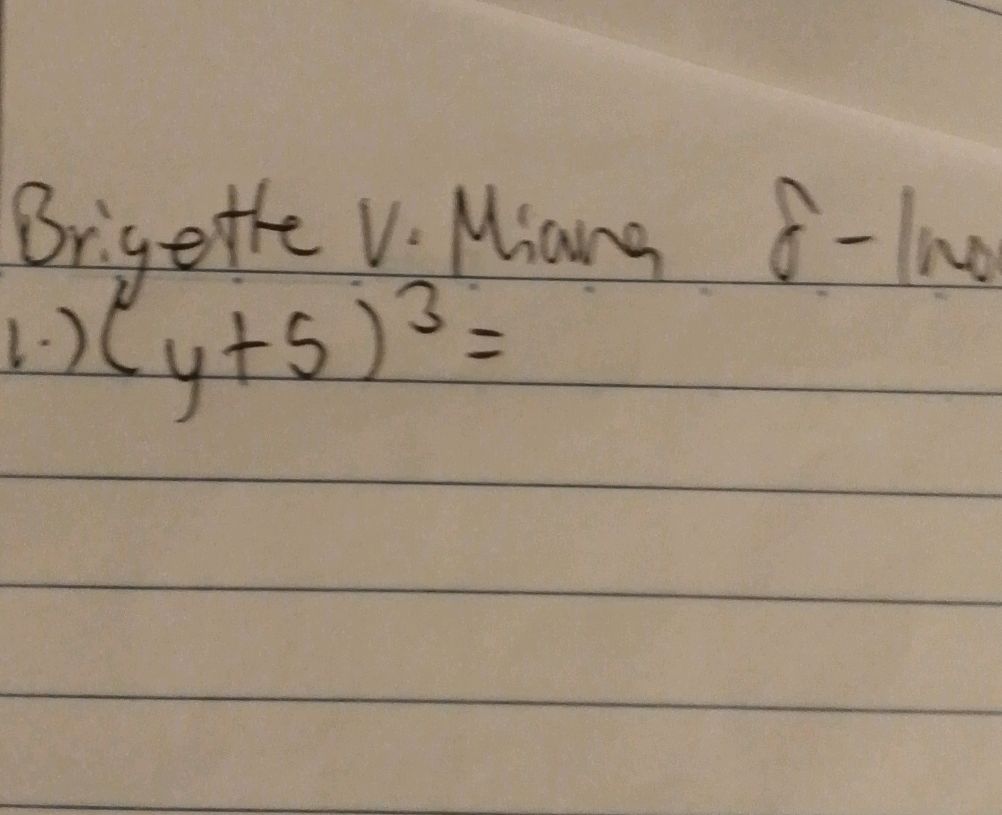 Expanding the binomial (y+5)^3