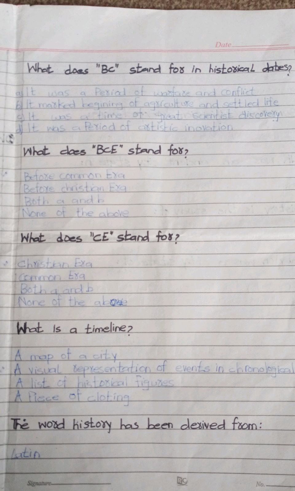 What does "BC" stand for in historical
