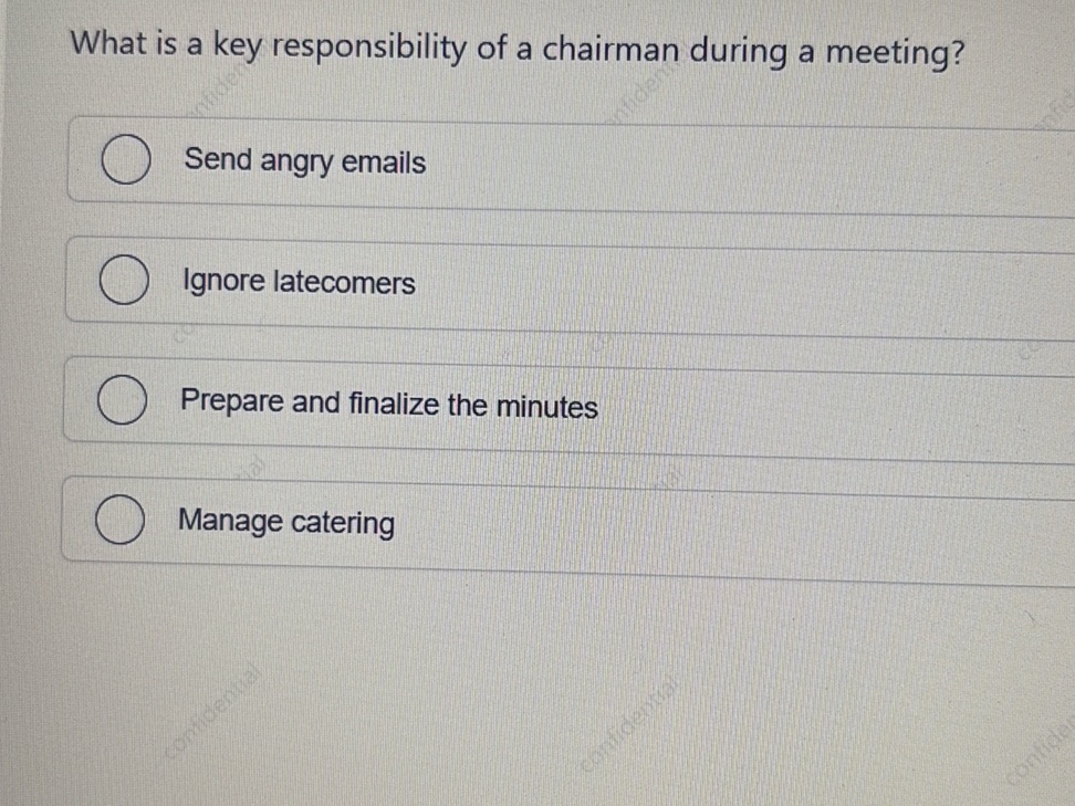 What is a key responsibility of a chairman