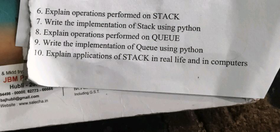 Explain operations performed on STACK 7. | StudyX