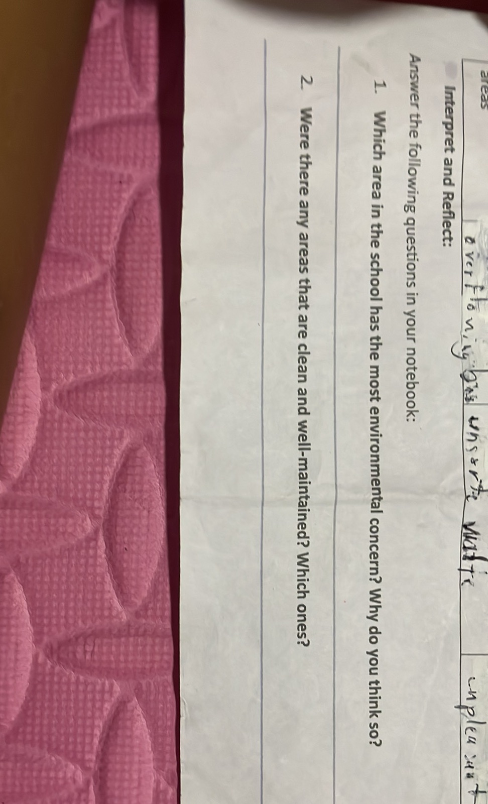 Interpret and Reflect: Answer the following | StudyX