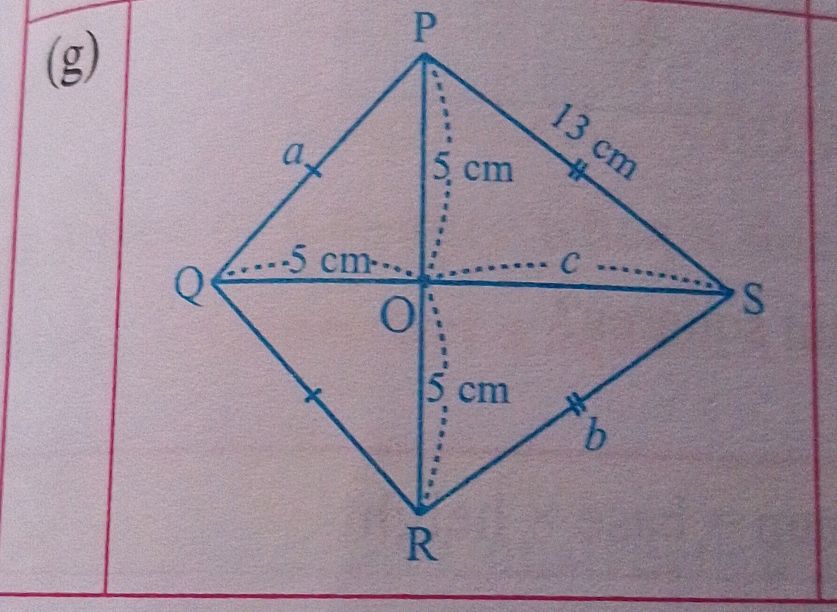 The image shows a quadrilateral PQRS with