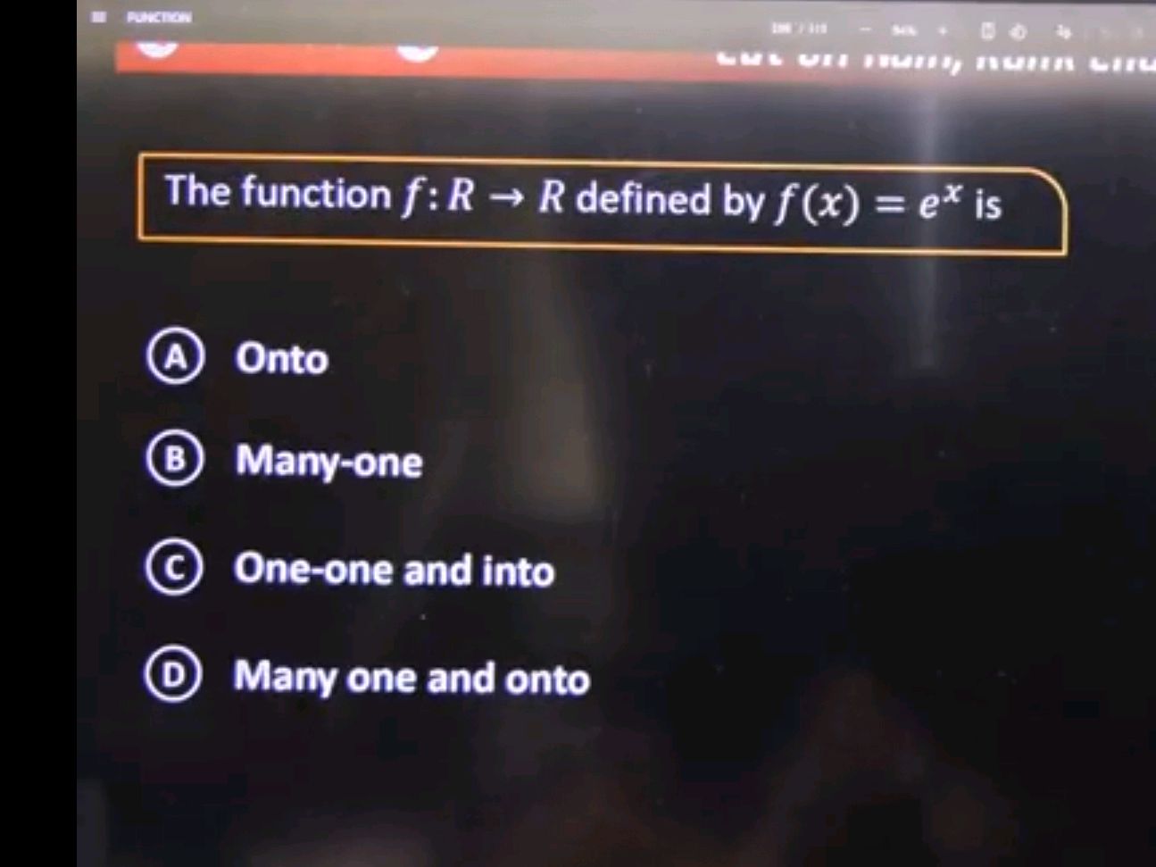 The function $f: R R$ defined by $f(x) = | StudyX