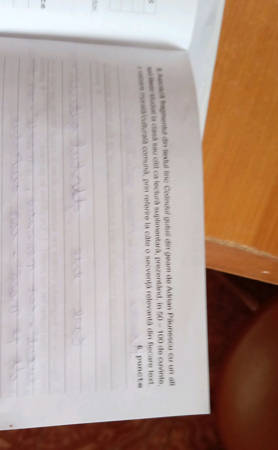 Asociază fragmentul din textul liric