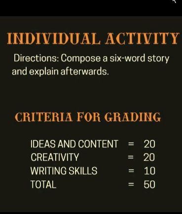 Directions: Compose a six-word story and | StudyX
