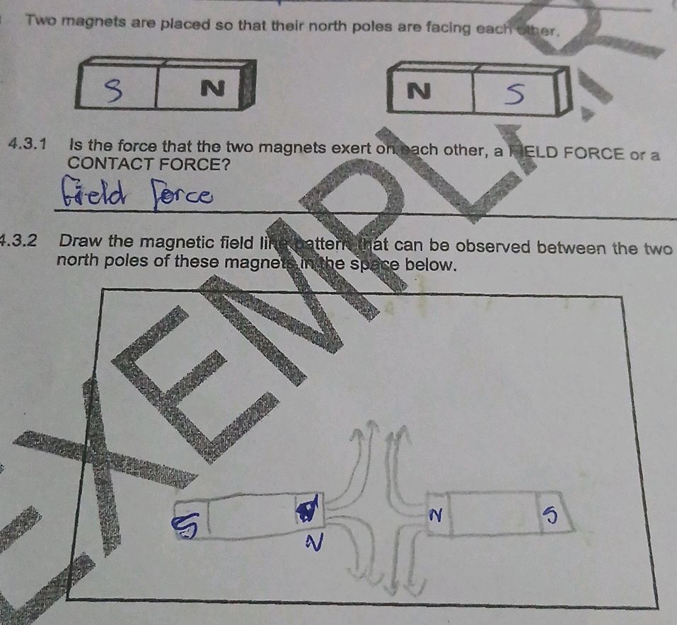 4.3.1 Is the force that the two magnets | StudyX