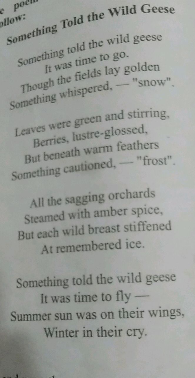 Something Told the Wild Geese Something told | StudyX