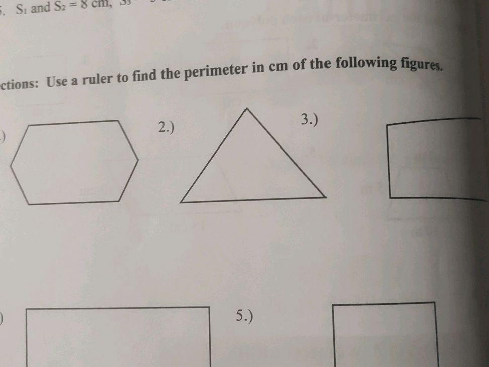 Use a ruler to find the perimeter in cm of | StudyX
