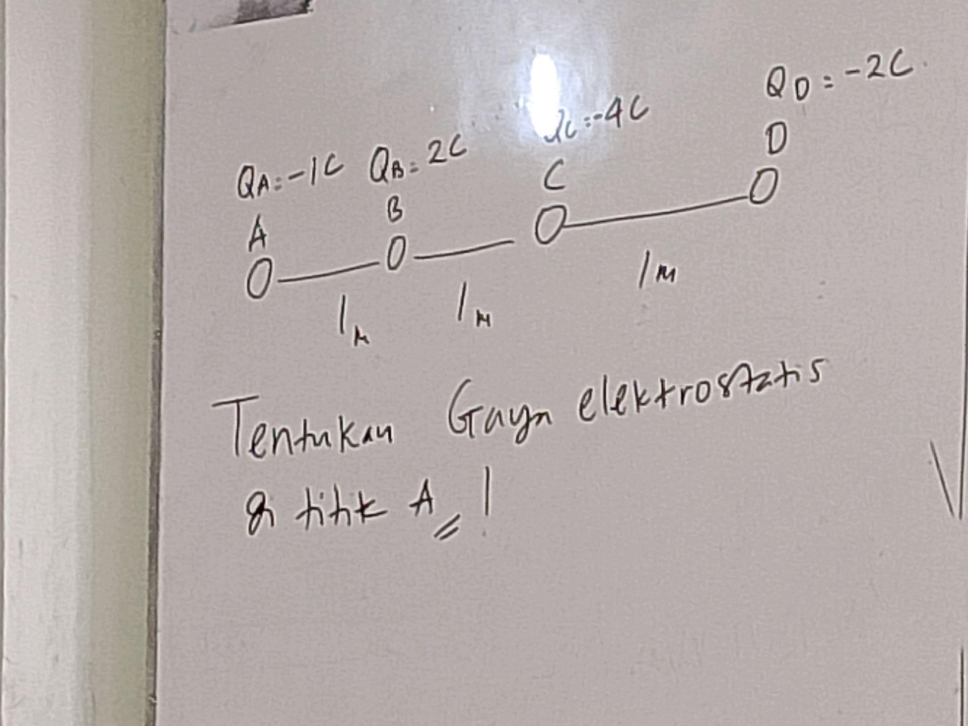 $ {QA} = -1C$, $ {QB} = 2C$, $ {QC} = -4C$, | StudyX