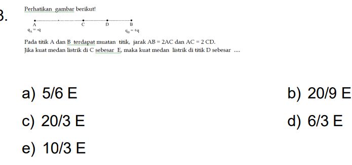 Pada titik A dan B terdapat muatan titik, | StudyX