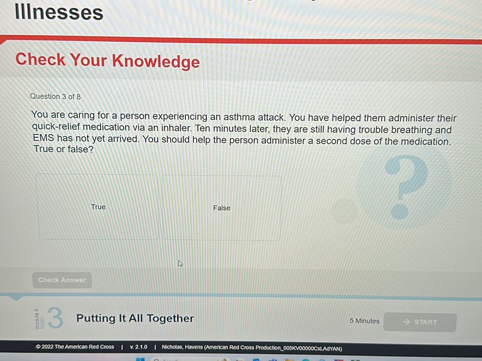 Illnesses Check Your Knowledge Question 3 of