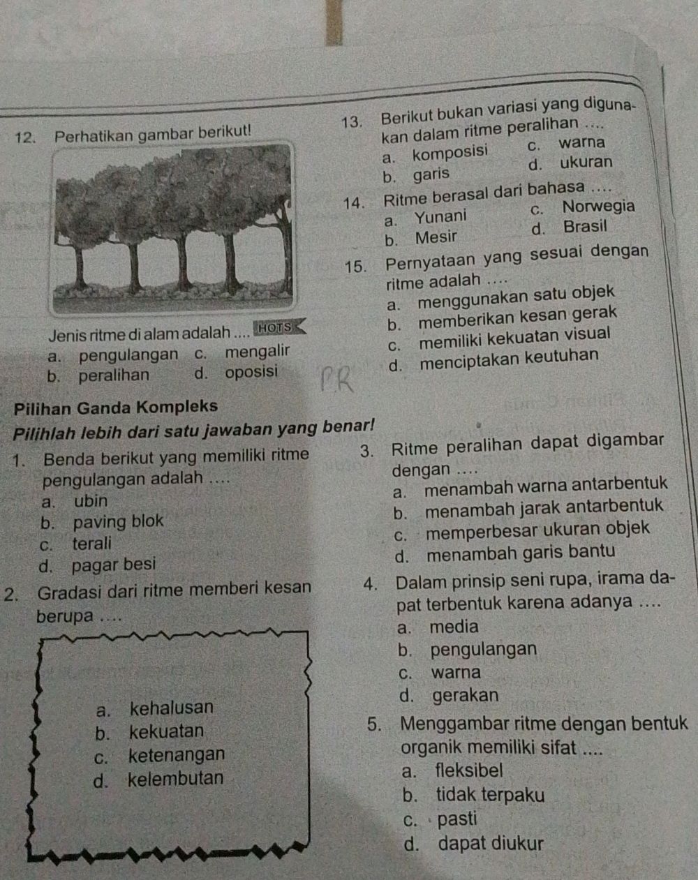 12. Perhatikan gambar berikut! Jenis ritme | StudyX