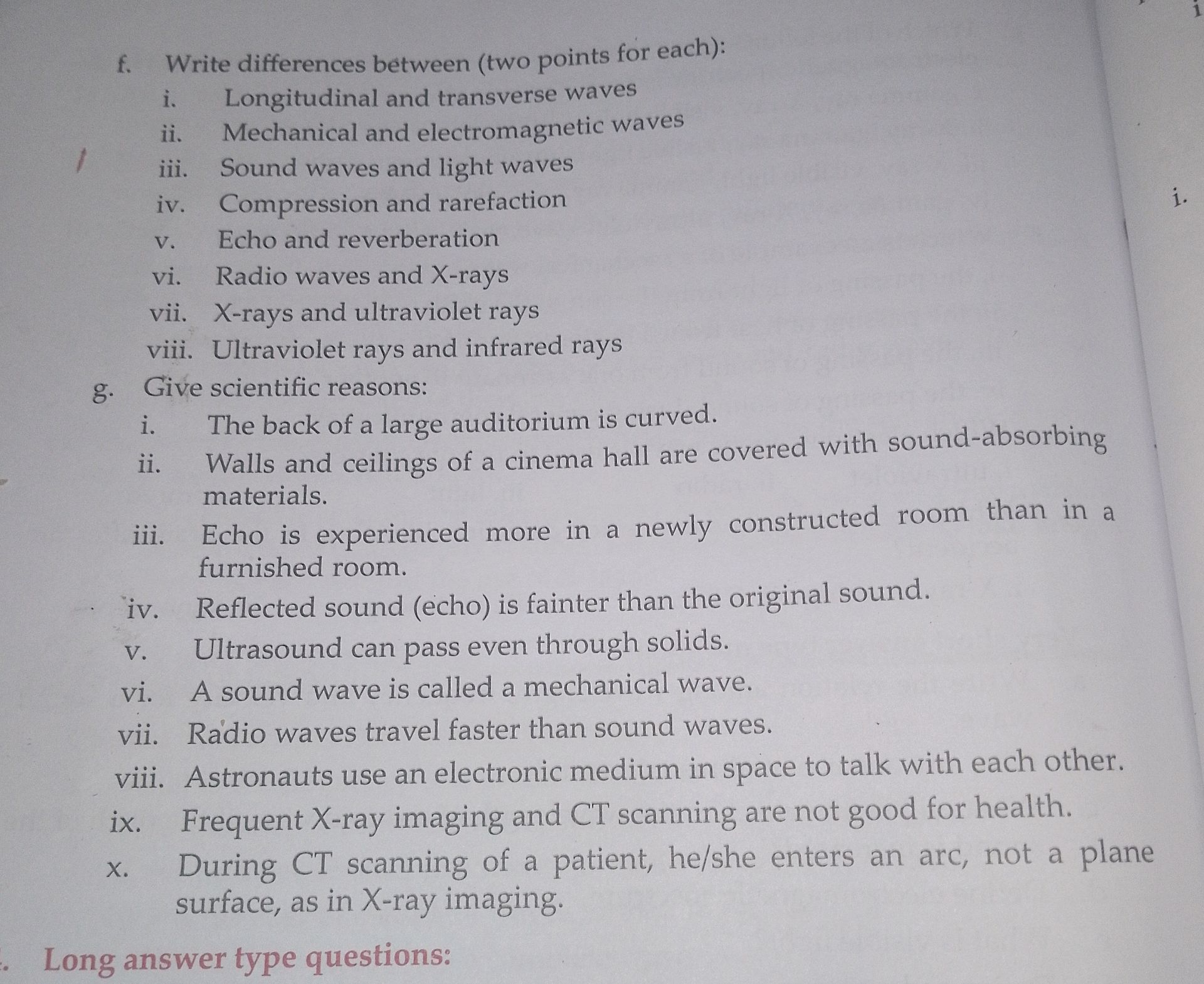 f. Write differences between (two points for | StudyX
